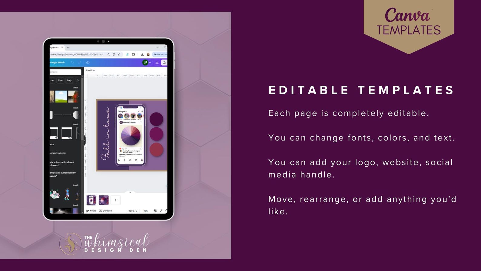 Fall Fashion Color Wheel Canva Template | Fashion Social Media Template ...