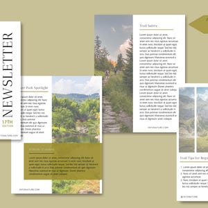 Newsletter Template | Canva Template | Editable Newsletter | Nature ...