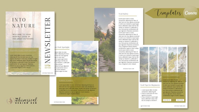 Newsletter Template | Canva Template | Editable Newsletter | Nature ...