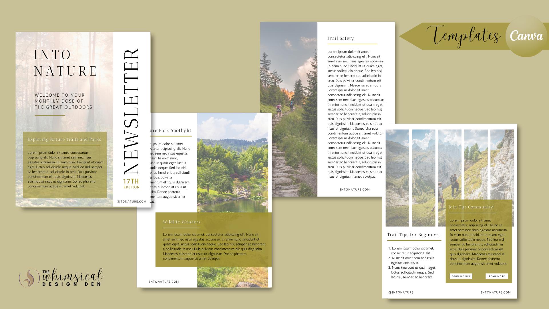 Newsletter Template | Canva Template | Editable Newsletter | Nature ...