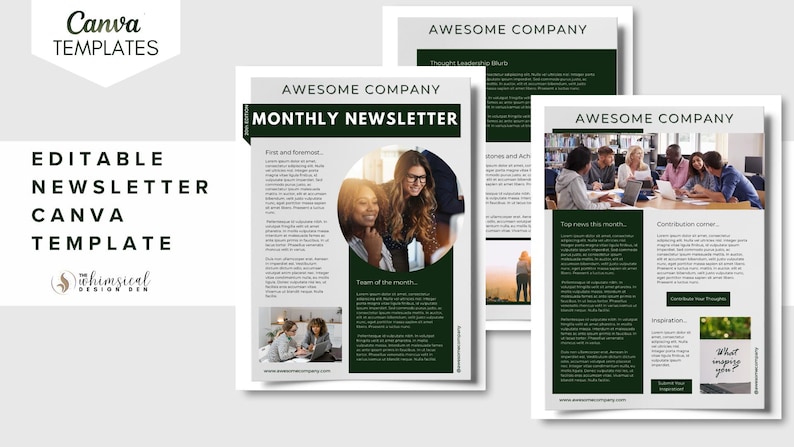Newsletter Template | Canva Template | Editable Newsletter | Company ...