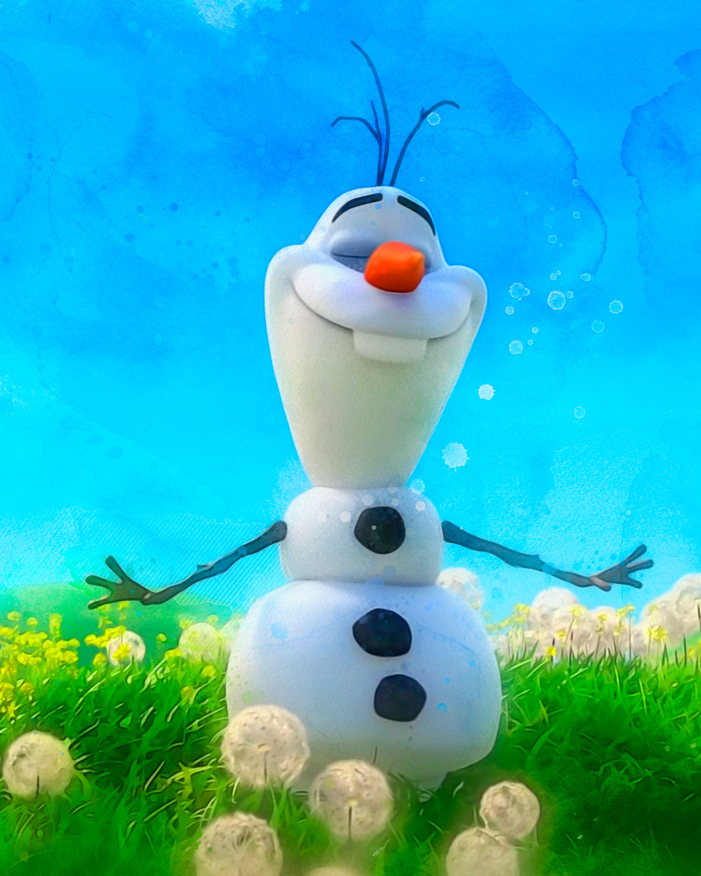 Olaf en la playa impresión de acuarela descarga digital arte | Etsy