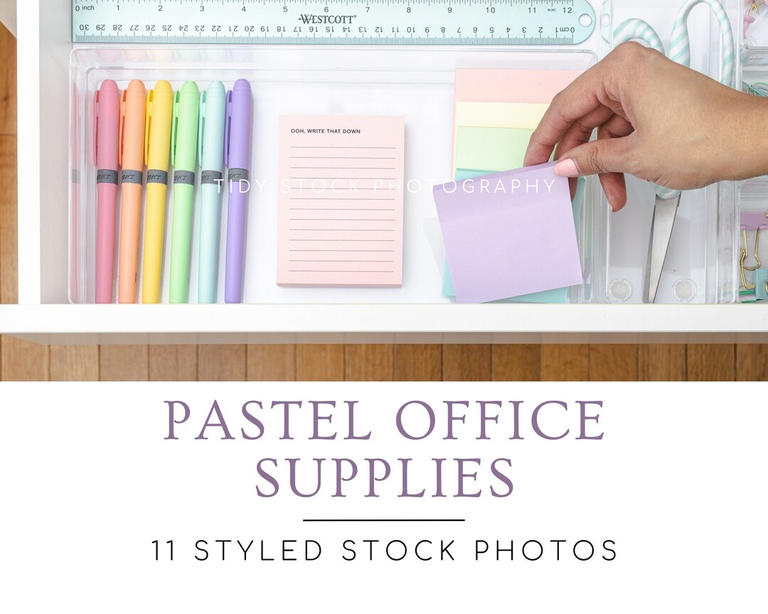 Office Organizing Styled Stock Photo Bundle - Pastel Rainbow ...