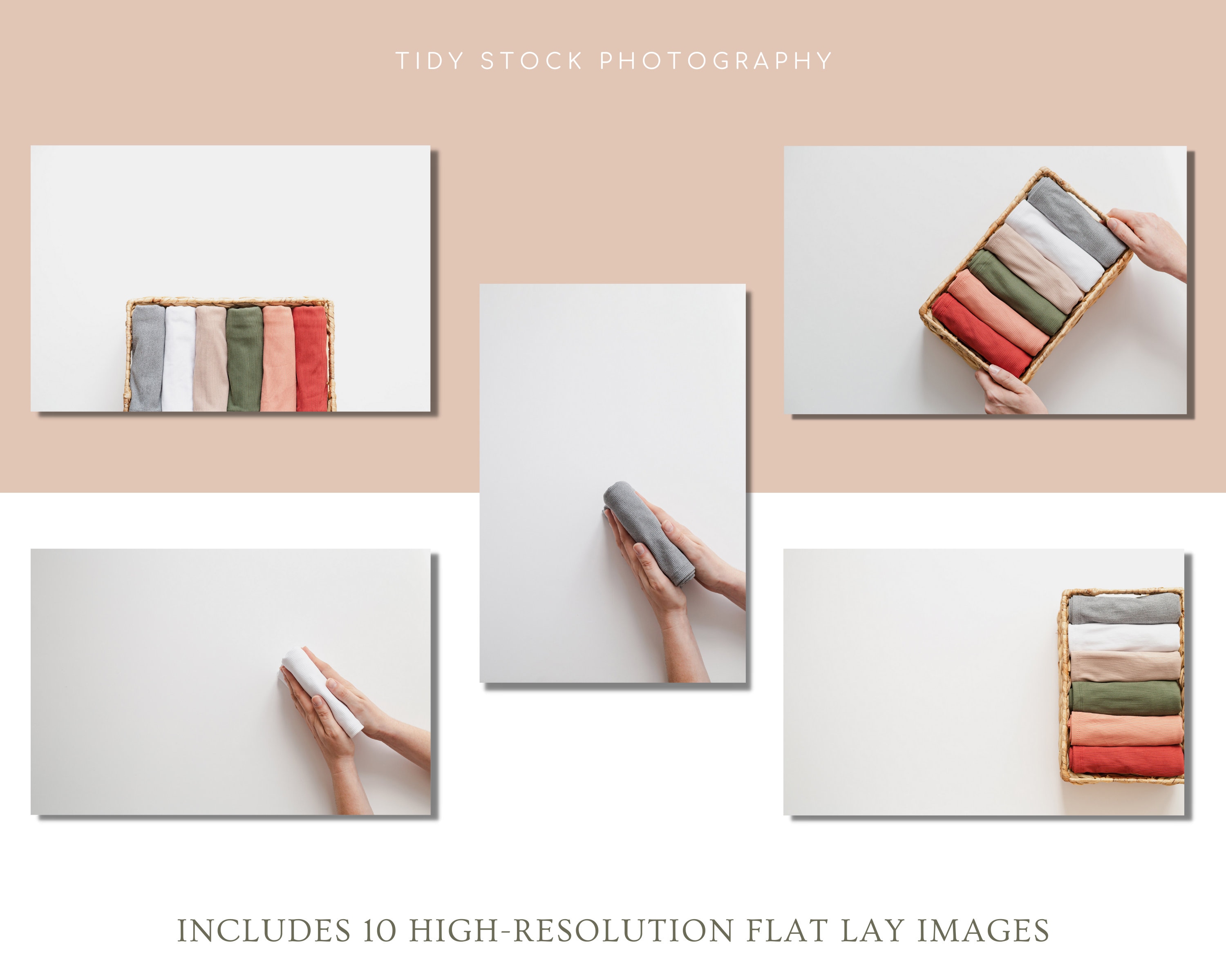 File Folding Stock Photo Bundle - Minimalist Organizing Flat Lay ...