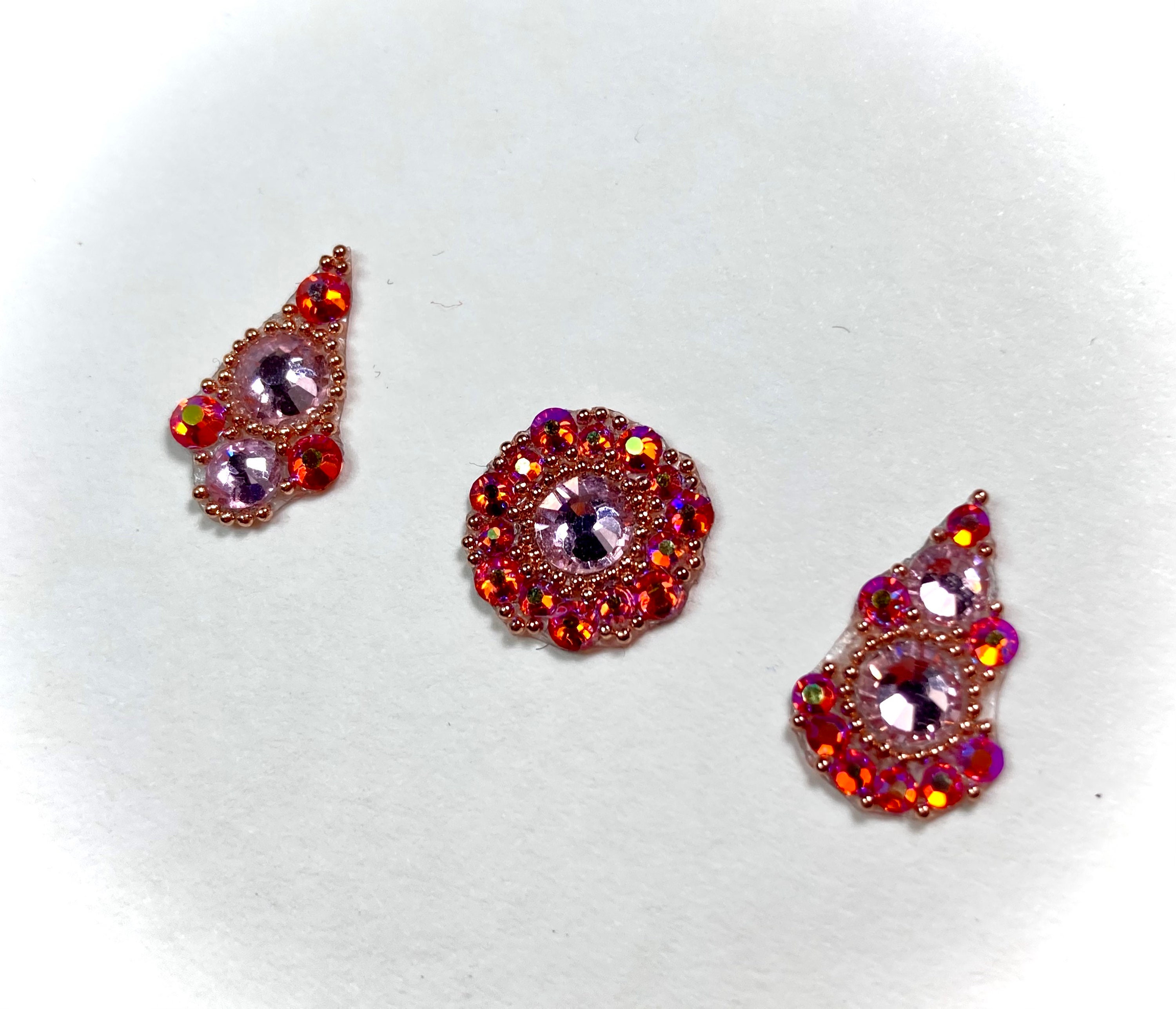 Pink multicolor bindi set 3rd eye Indian wedding jewelry | Etsy