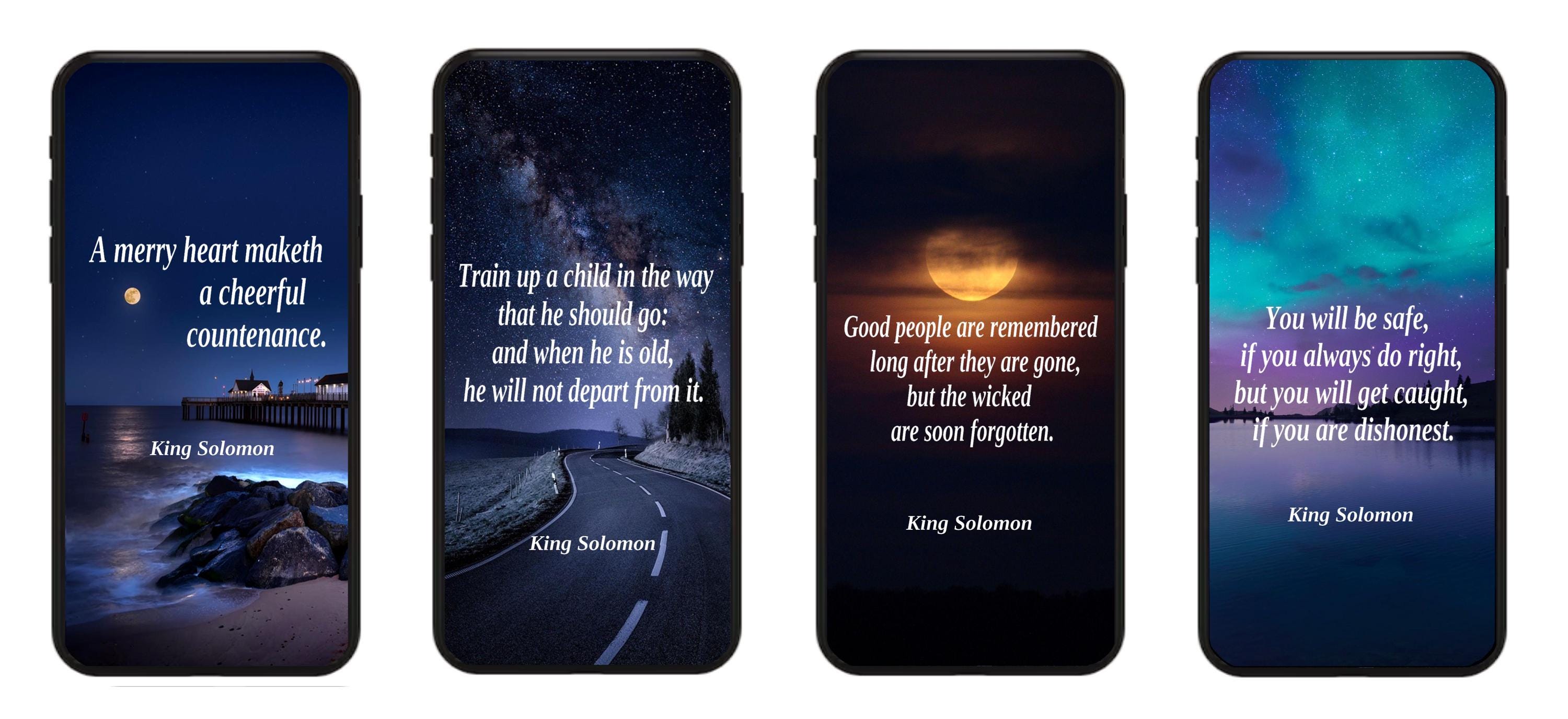 Bible King Solomon Verse Wallpaper Background, 10 Pack, Phone Wallpaper ...