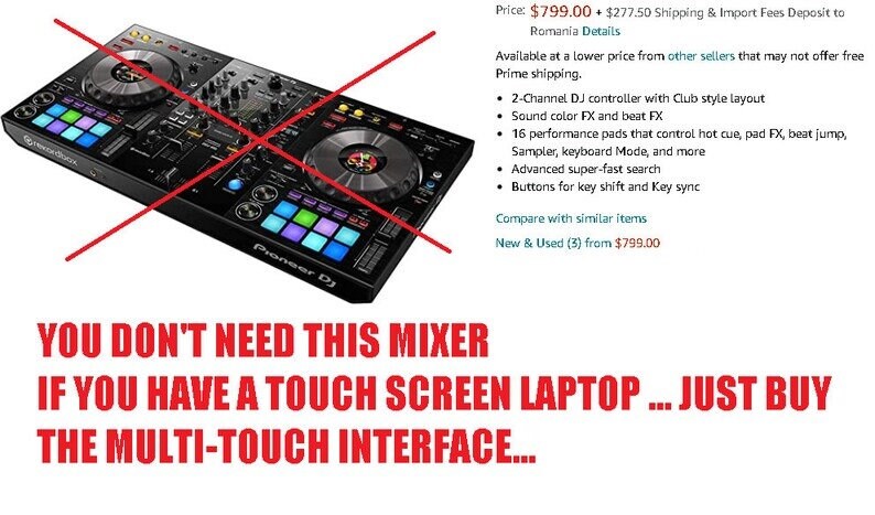 Virtual DJ Mixing Interface for Touch Screen - VDJ Multi-touch 8.4 + 2 ...