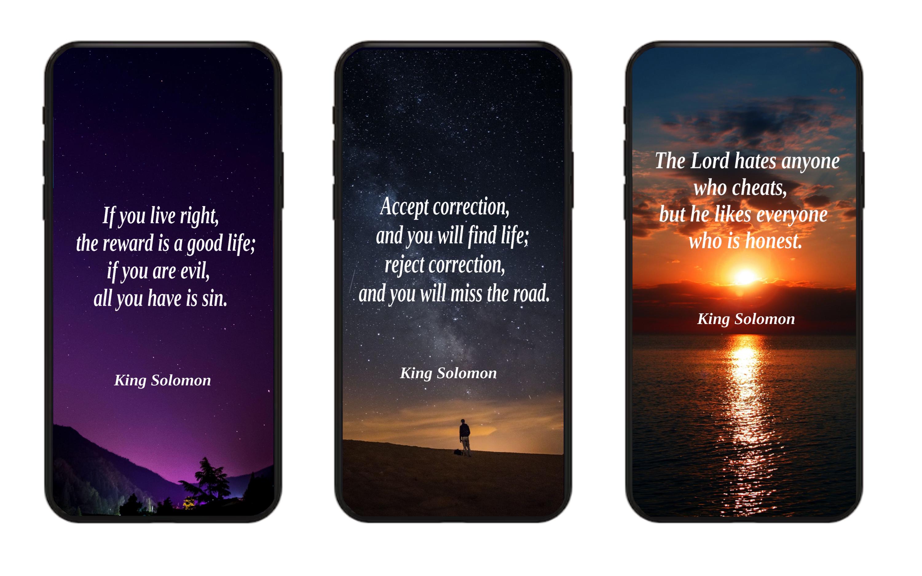 Bible King Solomon Verse Wallpaper Background, 10 Pack, Phone Wallpaper ...