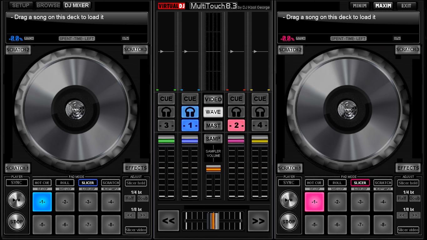 Virtual DJ Mixing Interface for Touch Screen - VDJ Multi-touch 8.4 + 2 ...