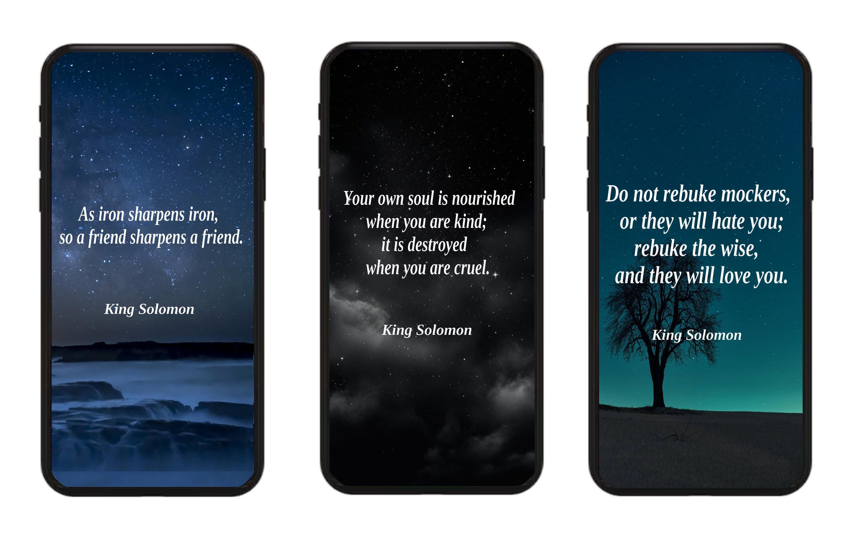 Bible King Solomon Verse Wallpaper Background, 10 Pack, Phone Wallpaper ...