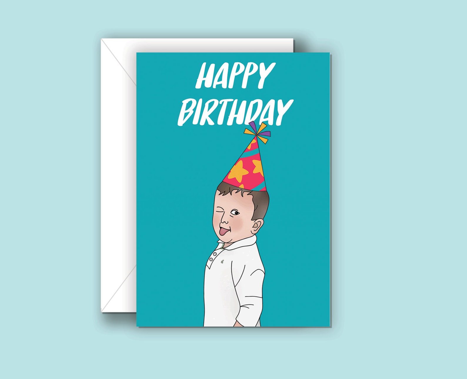 Hasbulla Magomedov Wink Happy Birthday Card Hasbullah Wink Card ...