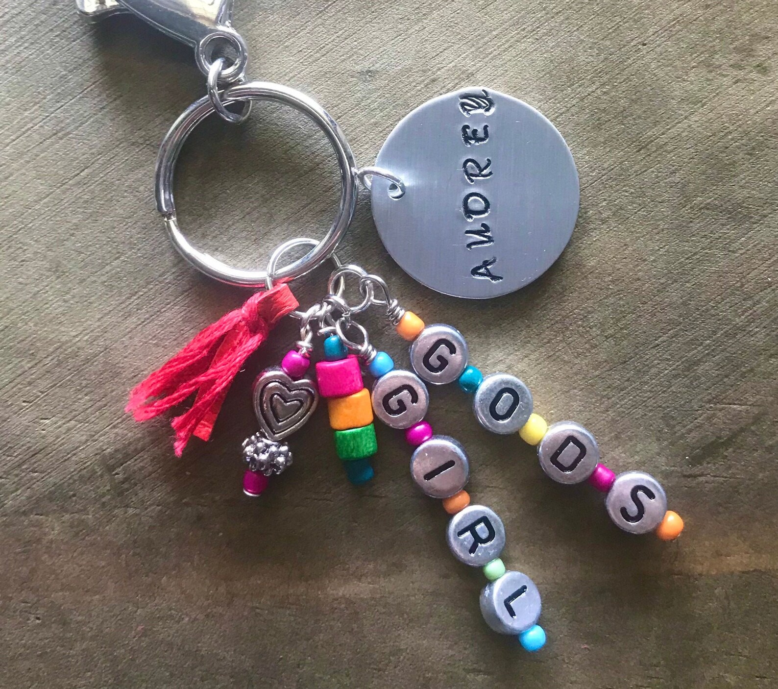 Beaded Backpack Charm, Stocking Stuffer, Handmade Beaded Keychain, God ...