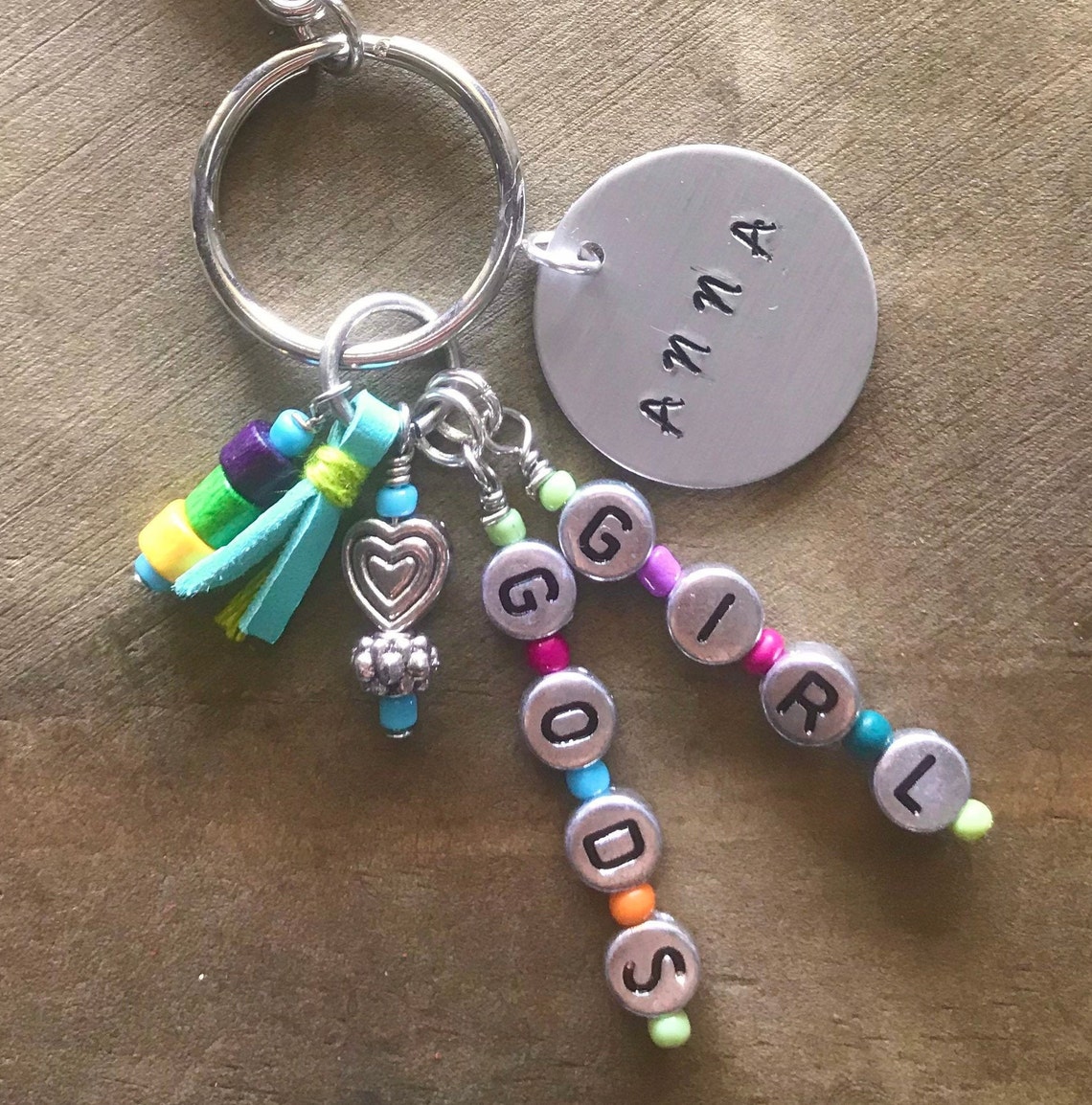 Beaded Backpack Charm, Stocking Stuffer, Handmade Beaded Keychain, God ...