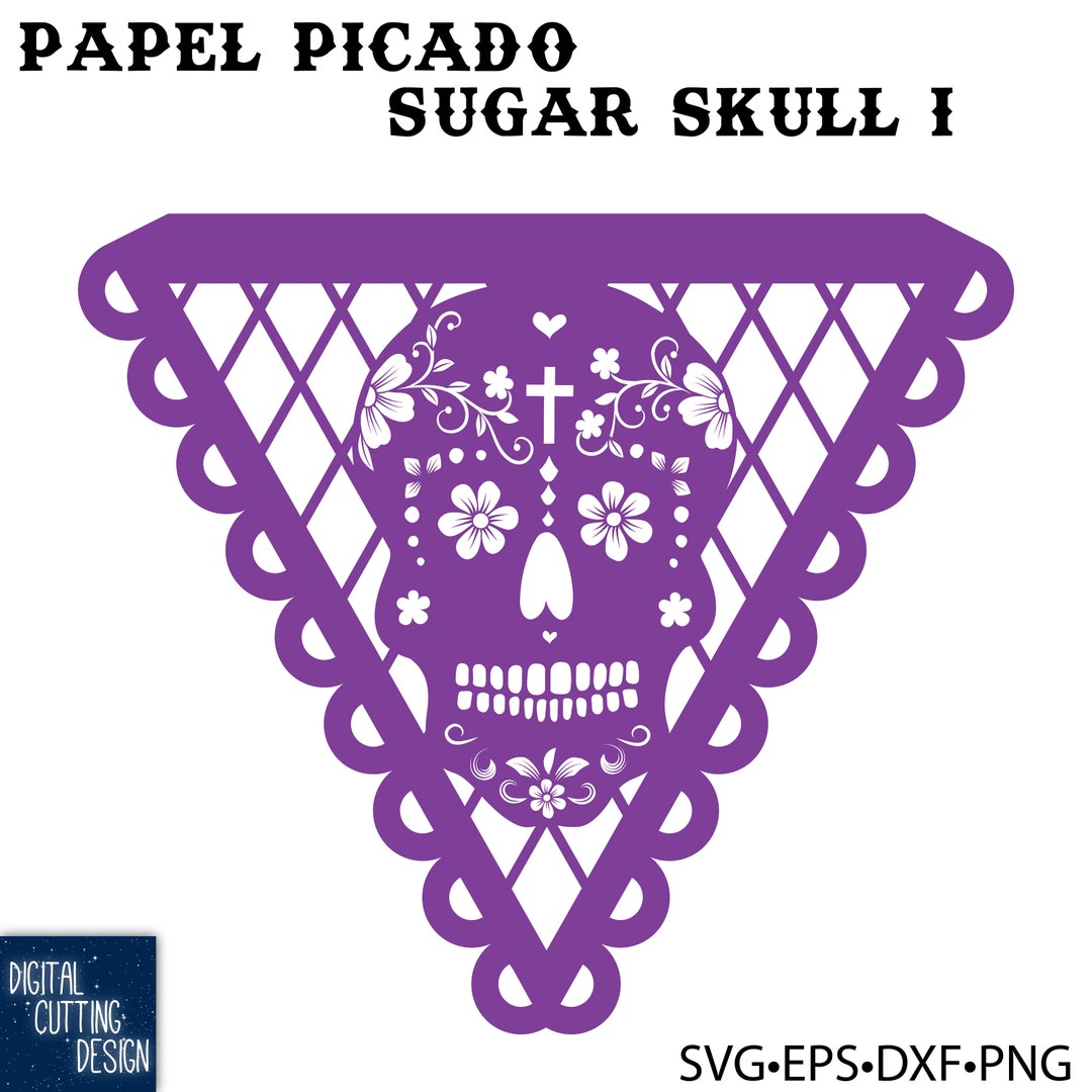 Papel Picado Día De Los Muertos Day of the Dead Sugar Skull Mexican ...