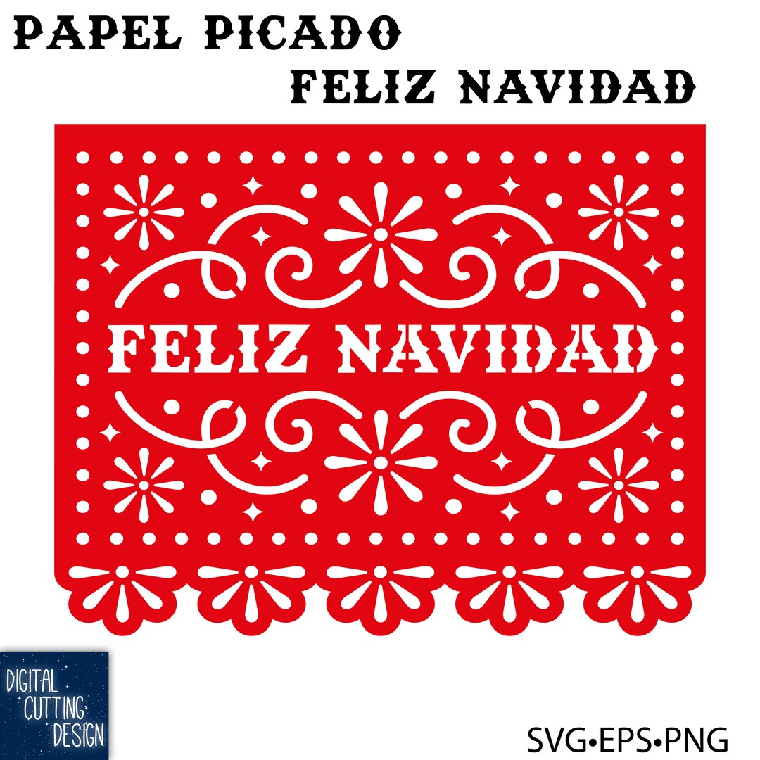 Papel Picado Bandera Feliz Navidad Decoración de fiesta Festa Decor ...