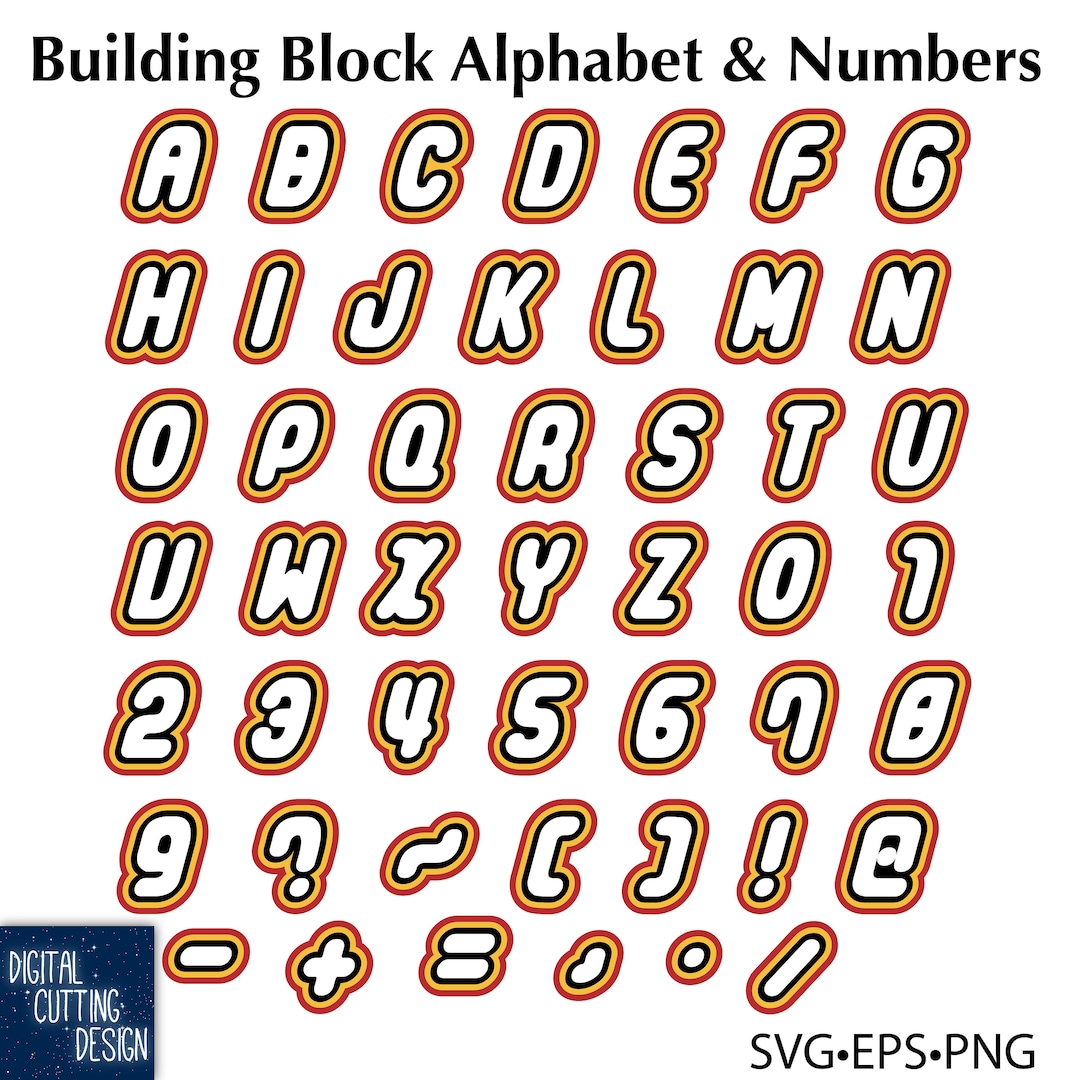 Multilayered Building Block Letters & Numbers, Alphabet SVG for Cricut ...