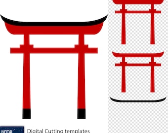 Traditional Japanese Torii Gate #2 - Vector Resizable Cutting Files ...