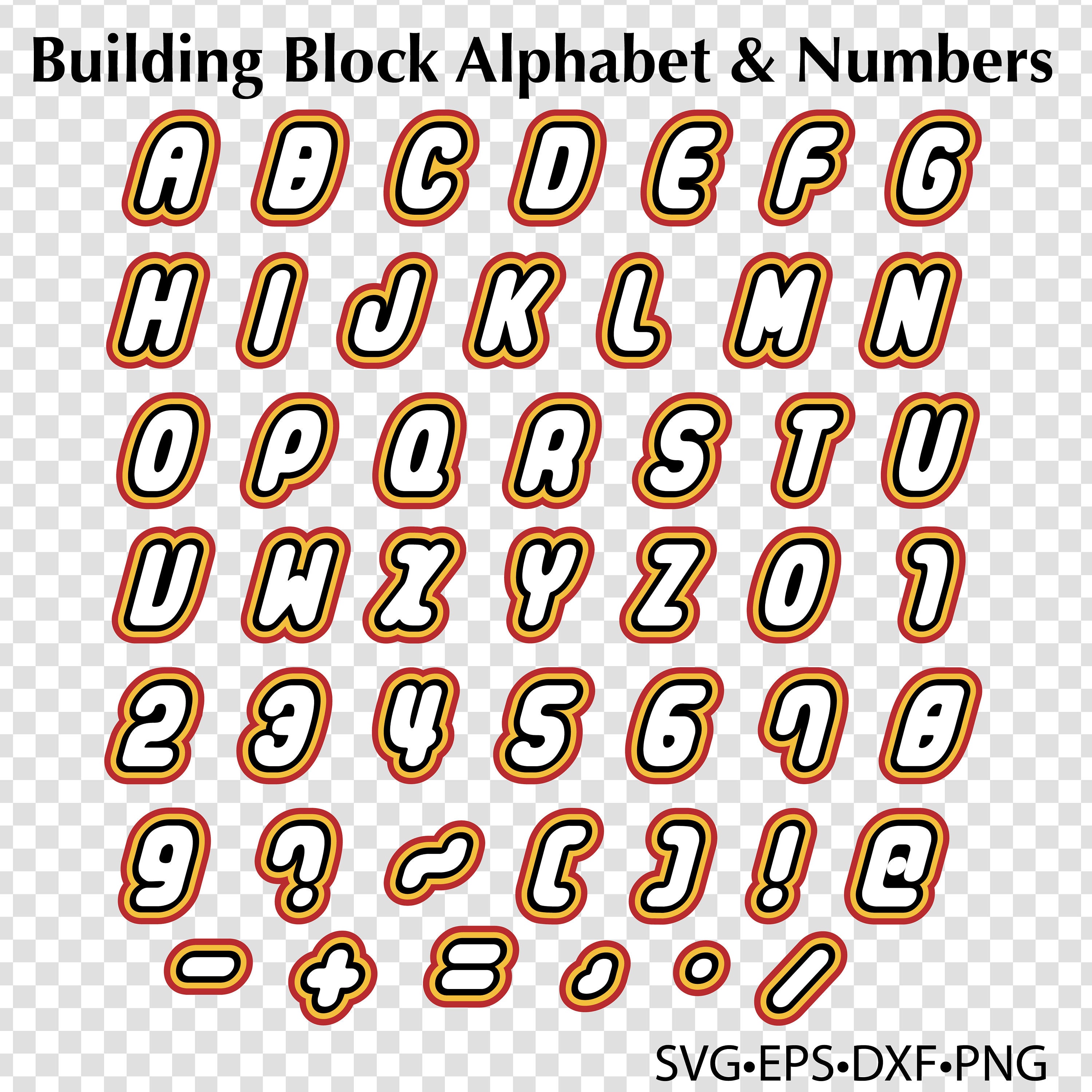 Multilayered Building Block Letters & Numbers Alphabet SVG - Etsy