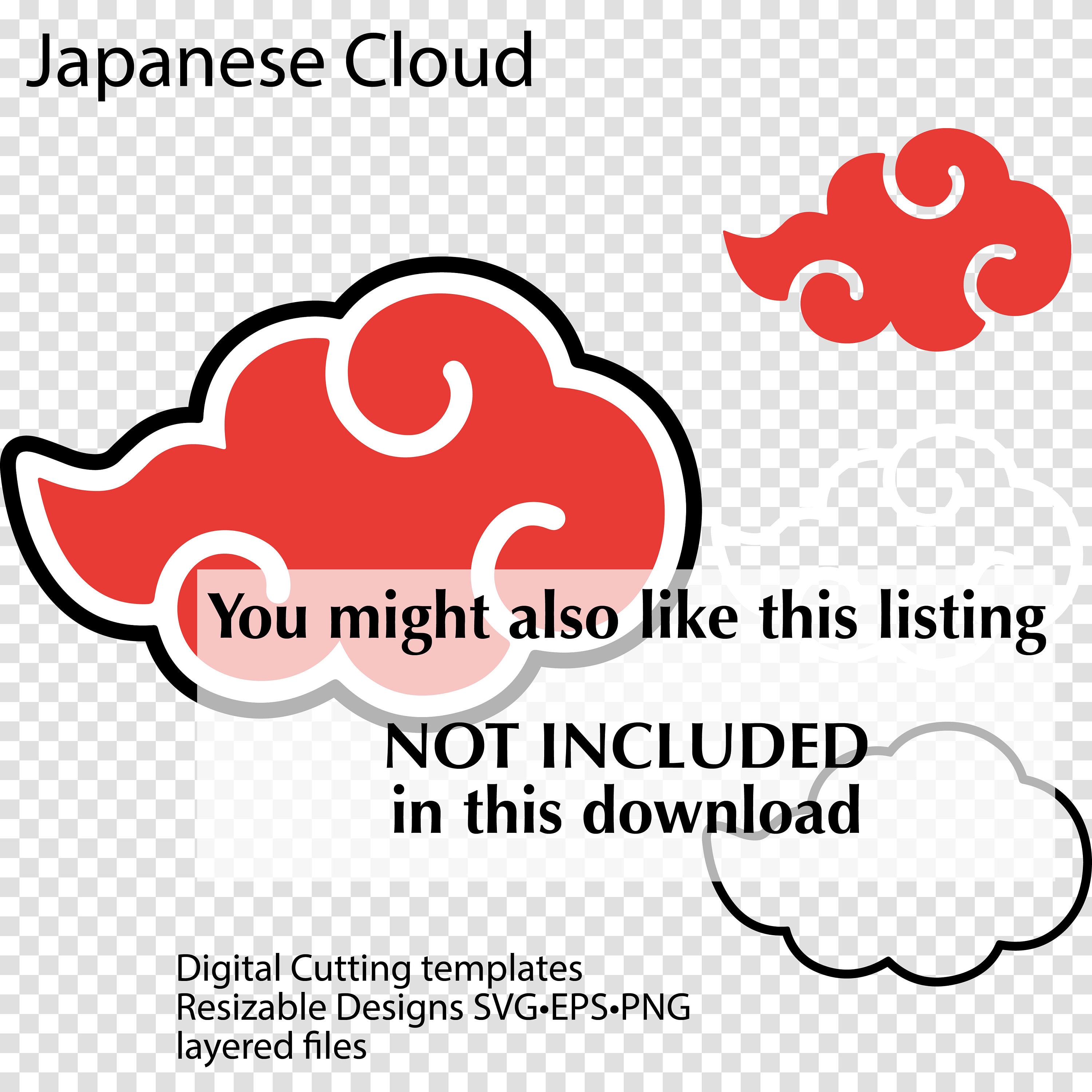 Traditional Japanese Cloud Symbol Cloud2 Vector Resizable Cutting Files SVG EPS PNG - Etsy
