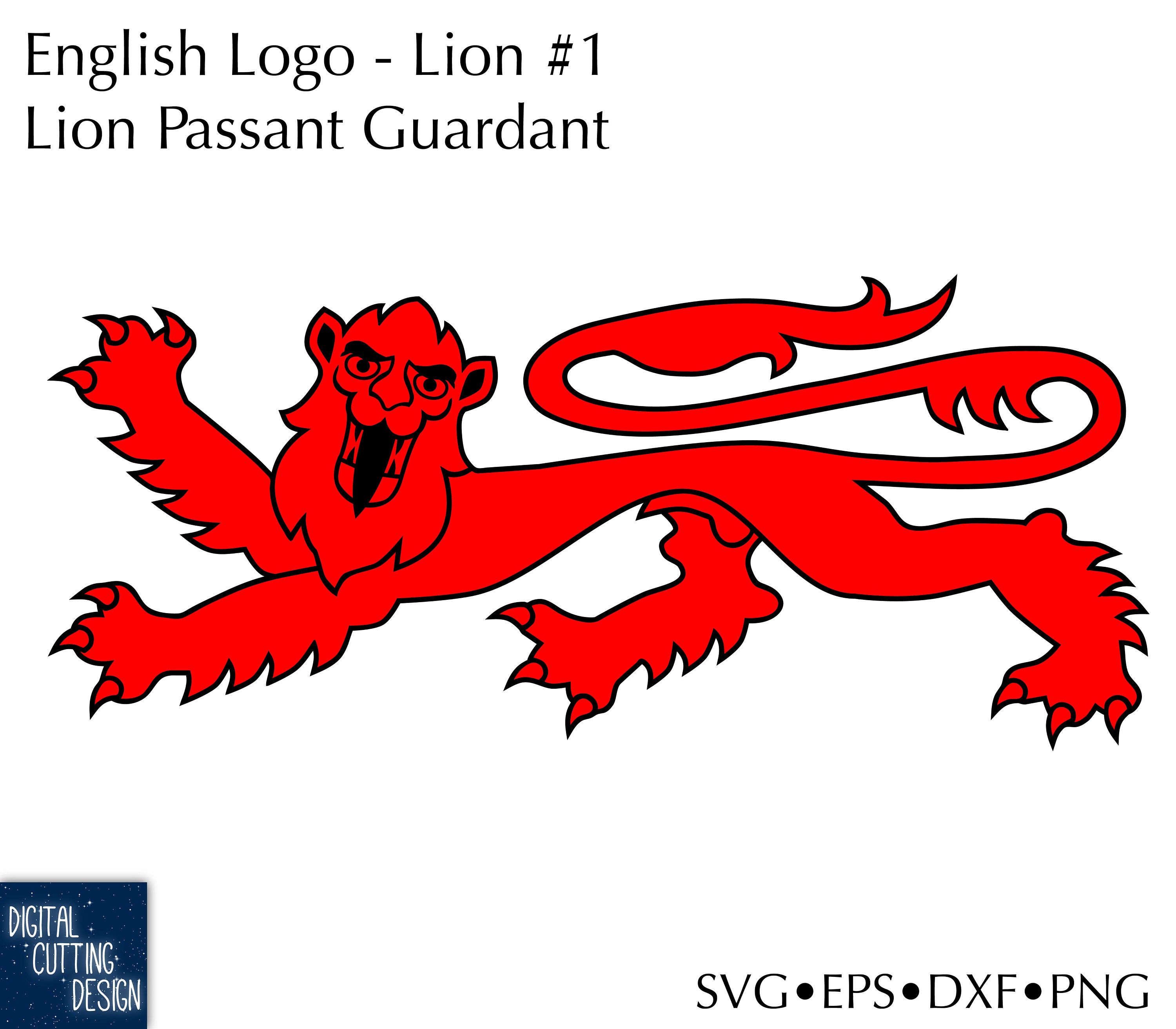 Heraldic Lion Passant Guardant