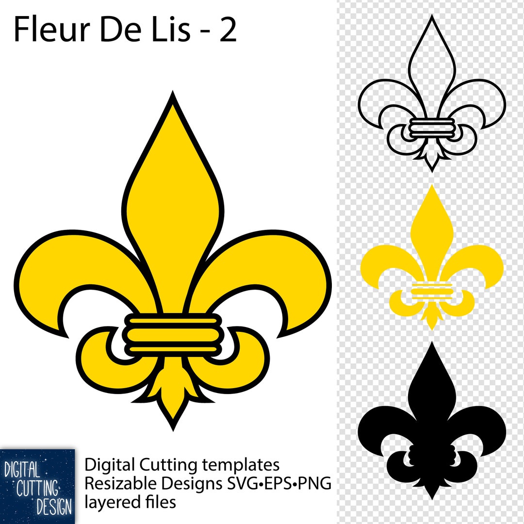 Fleur De Lis 2 Traditional French Lily Symbol Vector Resizable Cutting ...