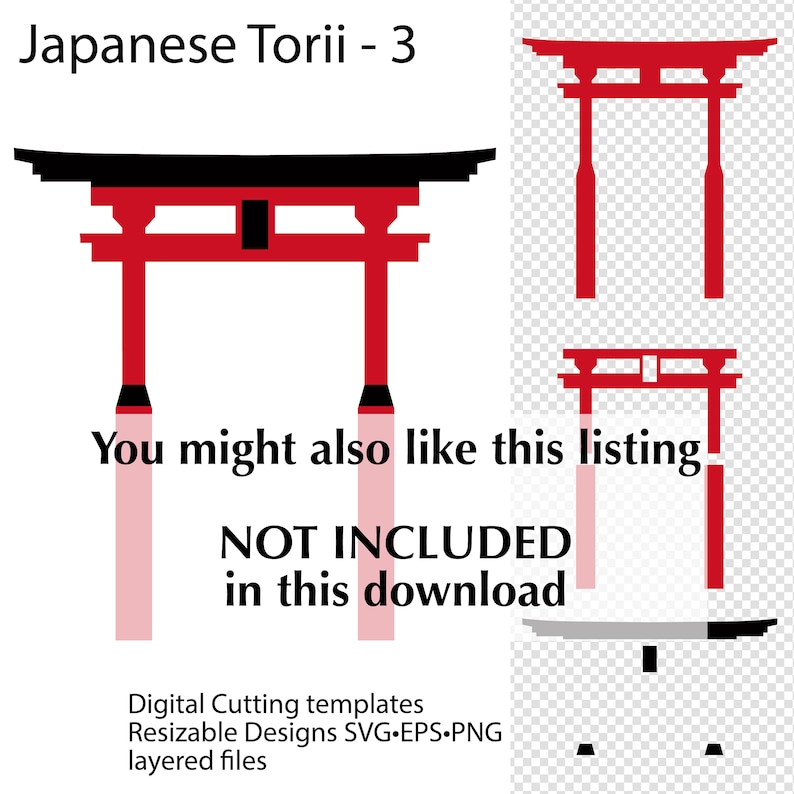 Traditional Japanese Torii Gate #2 - Vector Resizable Cutting Files ...
