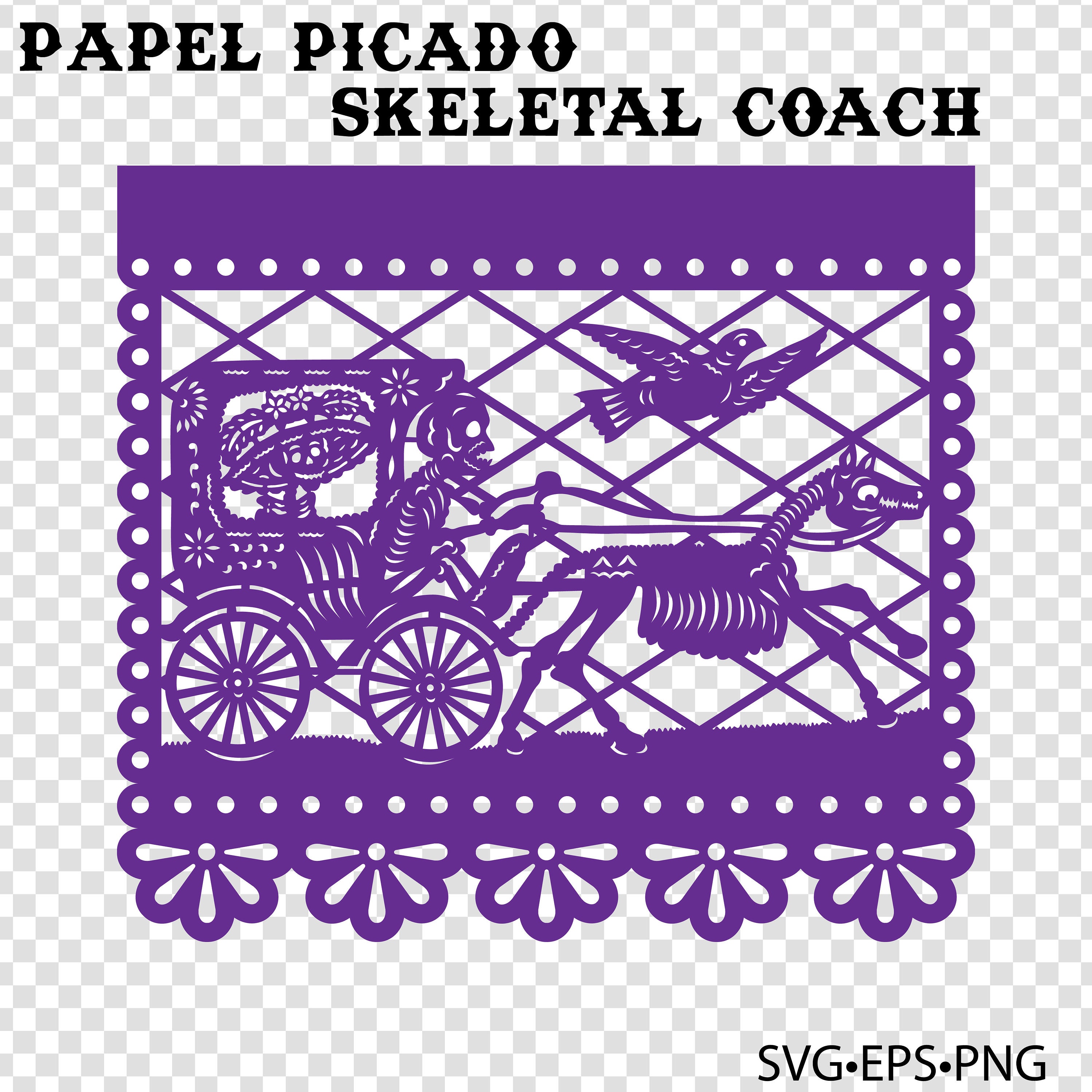 Papel Picado Día De Los Muertos Day of the Dead Skeletal - Etsy