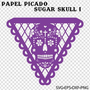 Papel Picado Día De Los Muertos Day of the Dead Sugar Skull Mexican ...