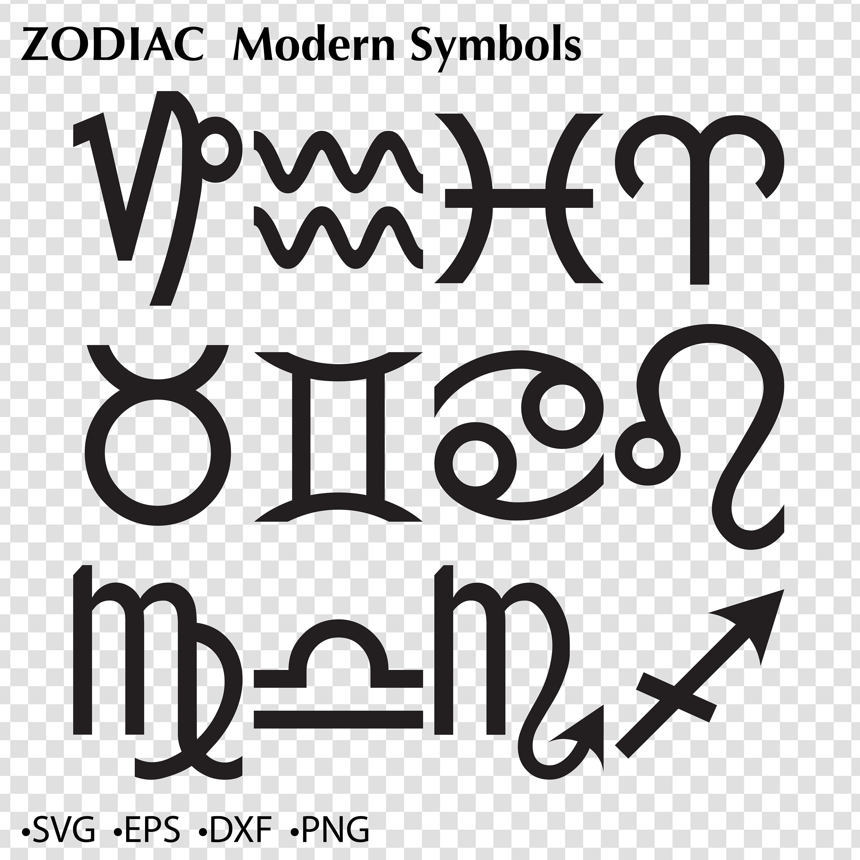 Zodiac 12 Modern Symbols of Star Signs SVG Cutting Files for - Etsy Ireland