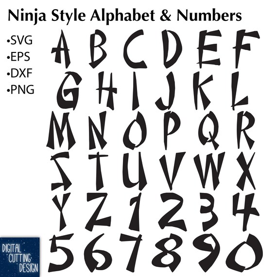Ninja Style Letters & Numbers Alphabet SVG for Cricut | Etsy