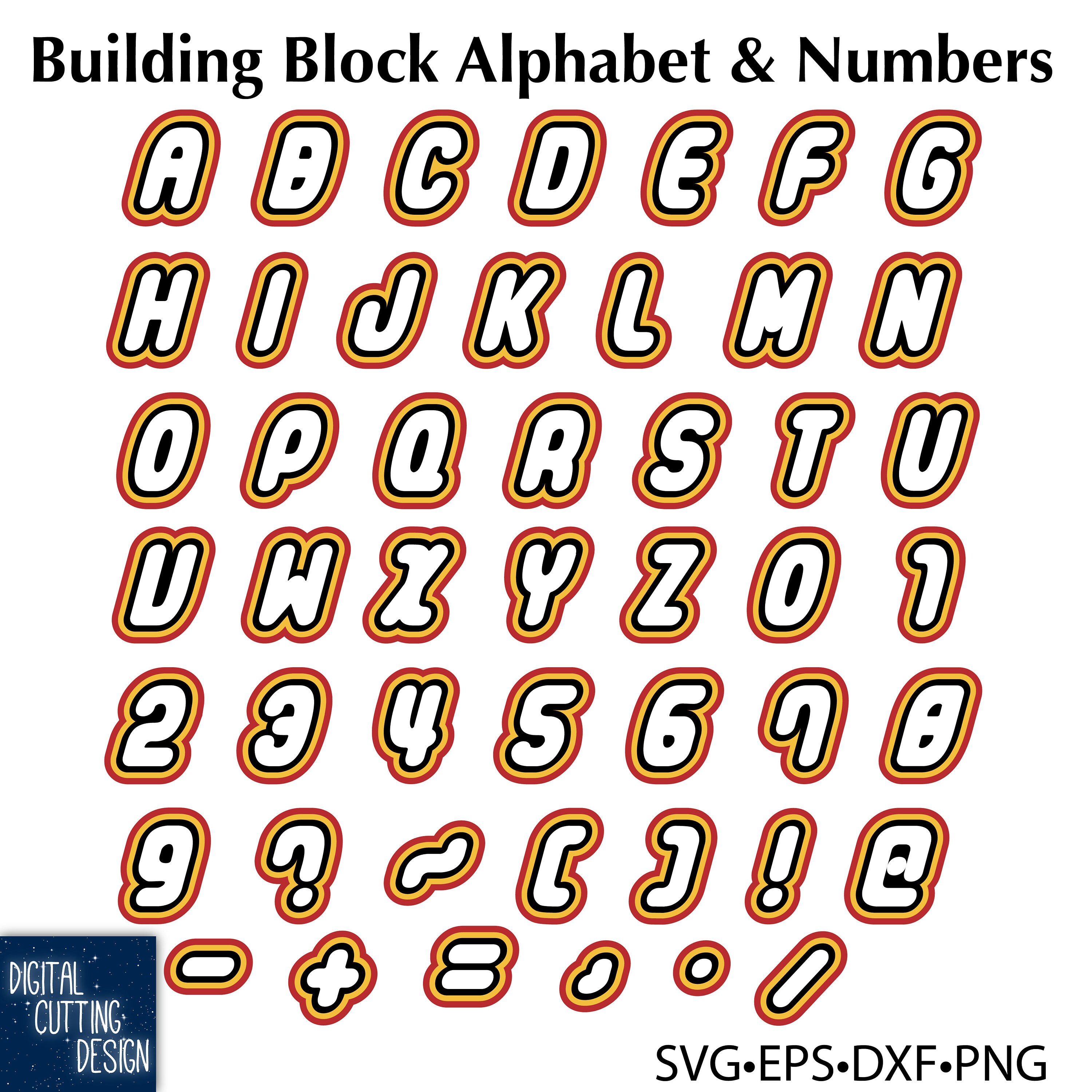 Multilayered Building Block Letters & Numbers Alphabet SVG - Etsy