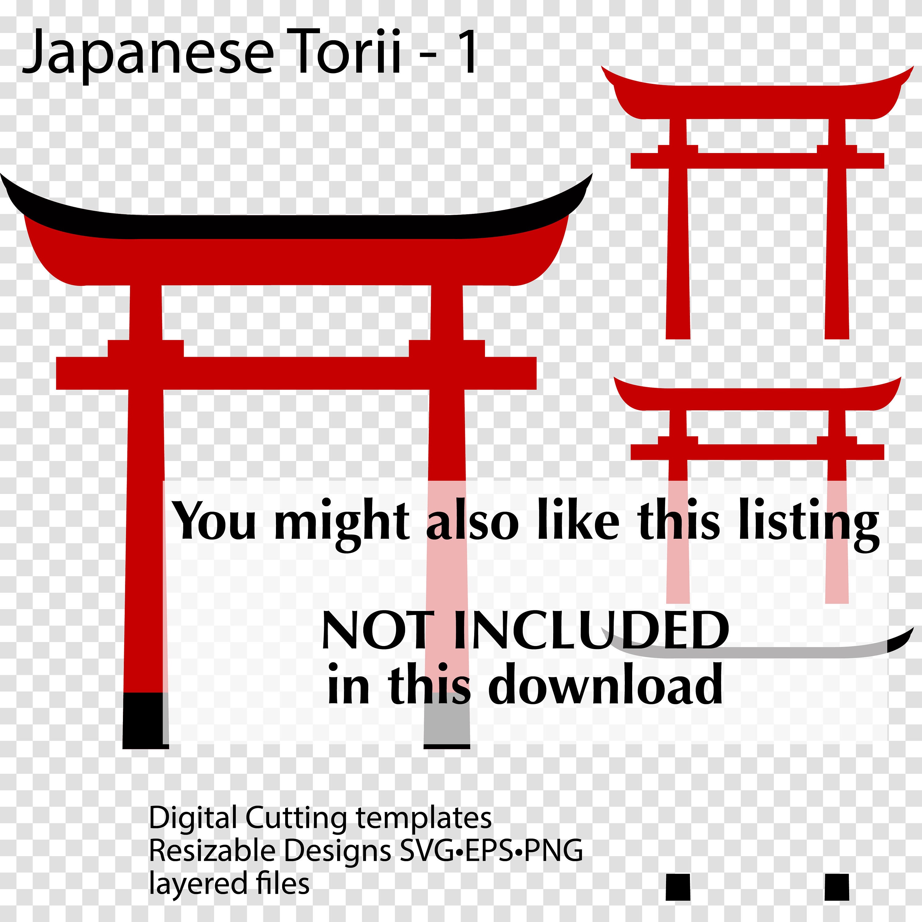 Traditional Japanese Torii Gate #2 - Vector Resizable Cutting Files ...