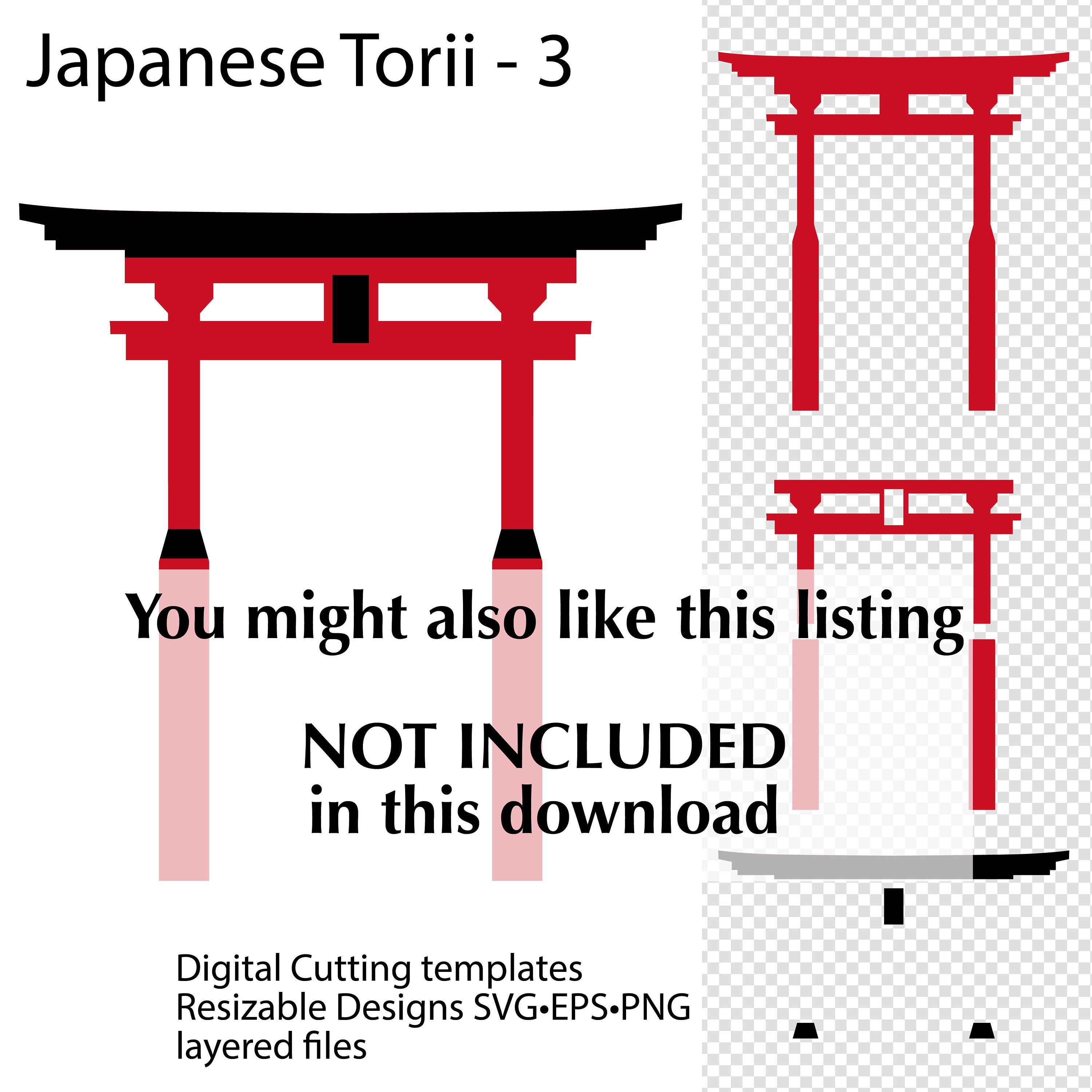 Traditional Japanese Torii Gate - Vector Resizable Cutting Files - SVG ...