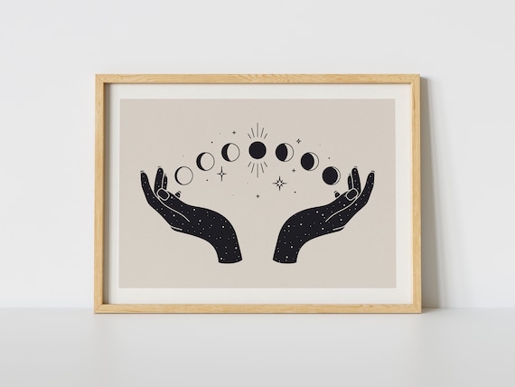 Moon Hands Art Print | Etsy