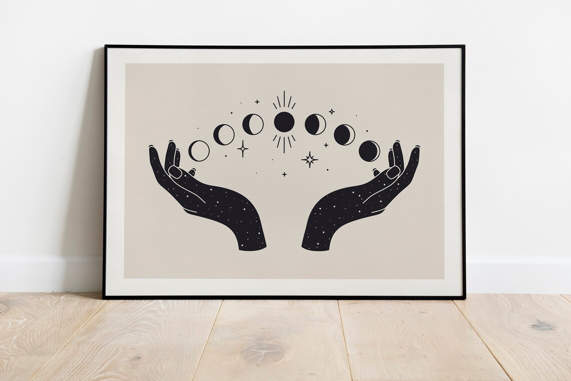 Moon Hands | Art Print - Etsy