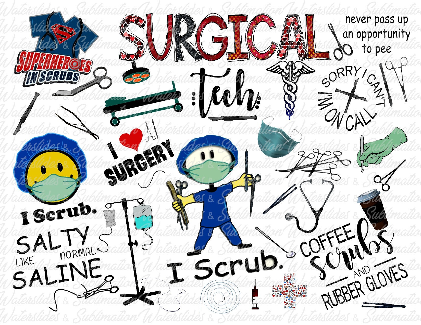 Surgical Tech 6280 Digital NO SVG | Etsy
