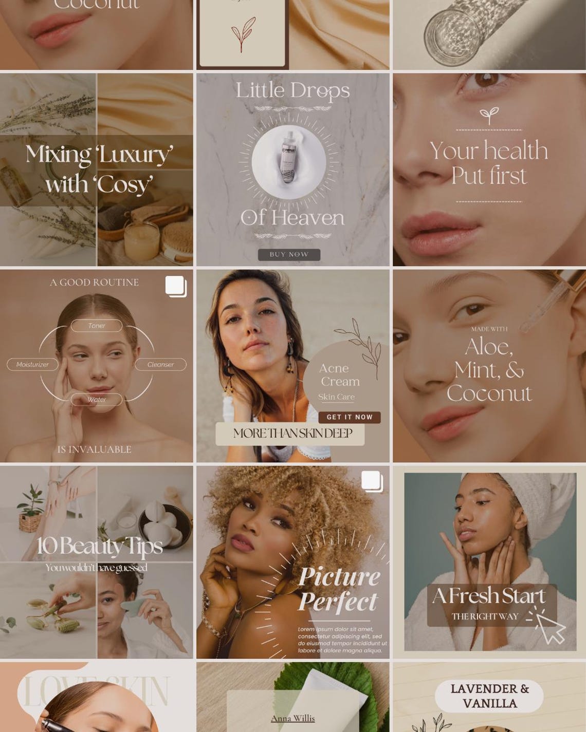 Skincare Canva Carousel Templates | 20 Editable Designs | Medspa Social ...