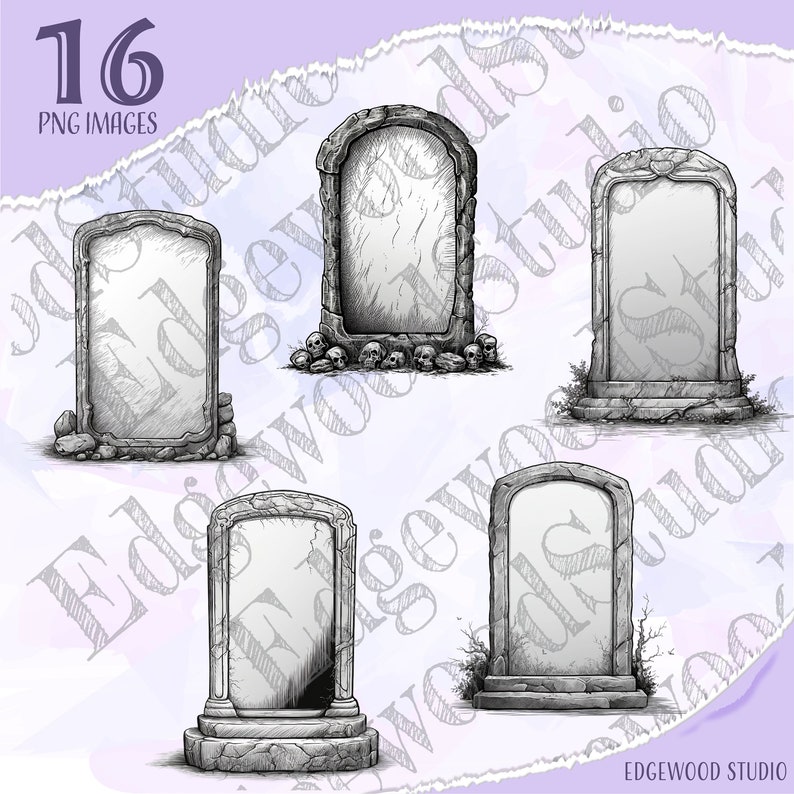 Simple Halloween Tombstone Clipart, Gothic Headstone, Spooky Graveyard ...