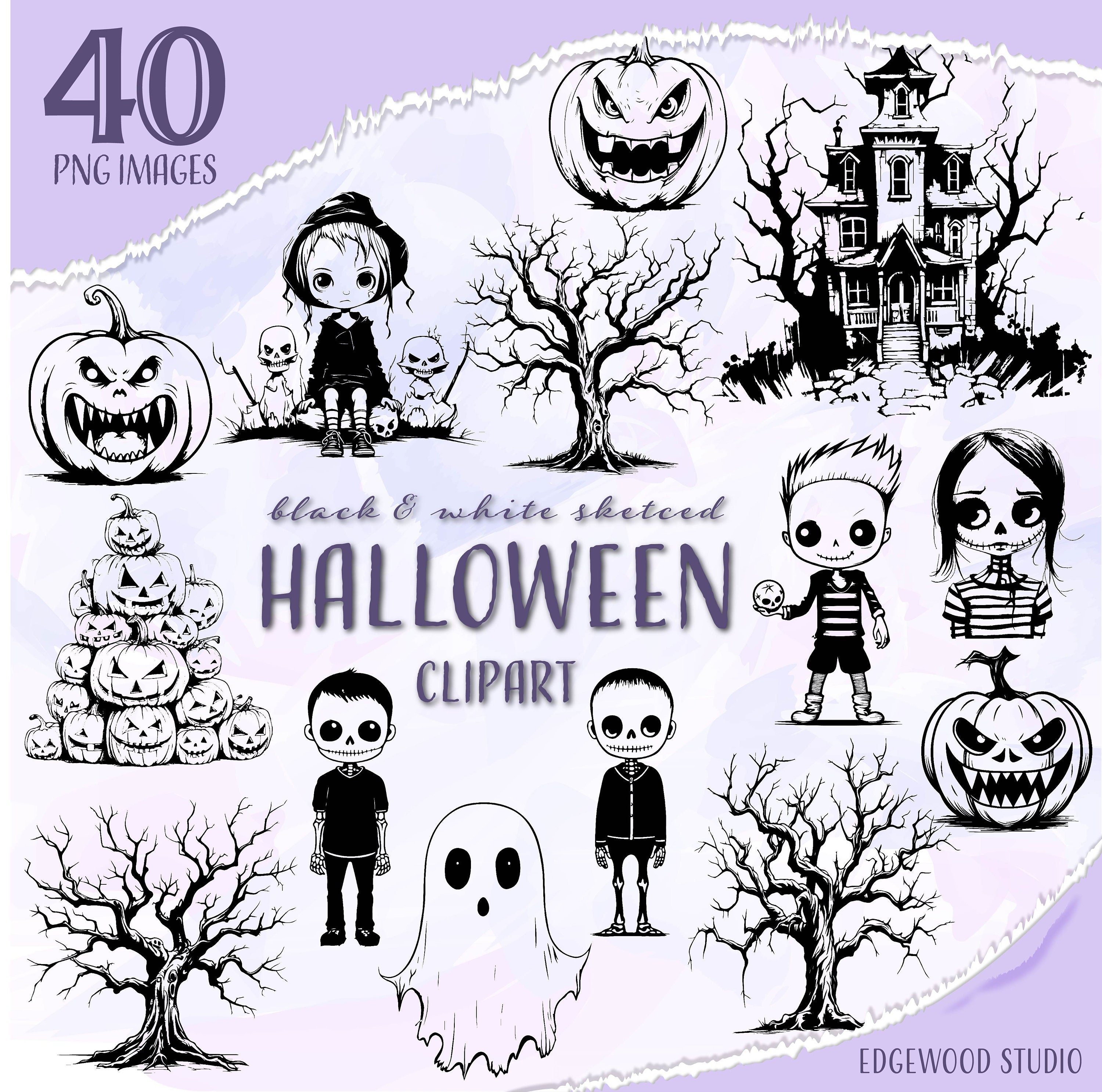 Halloween Clipart, Pumpkin, Ghoul, Ghosts, Skeleton, Witch, Haunted ...