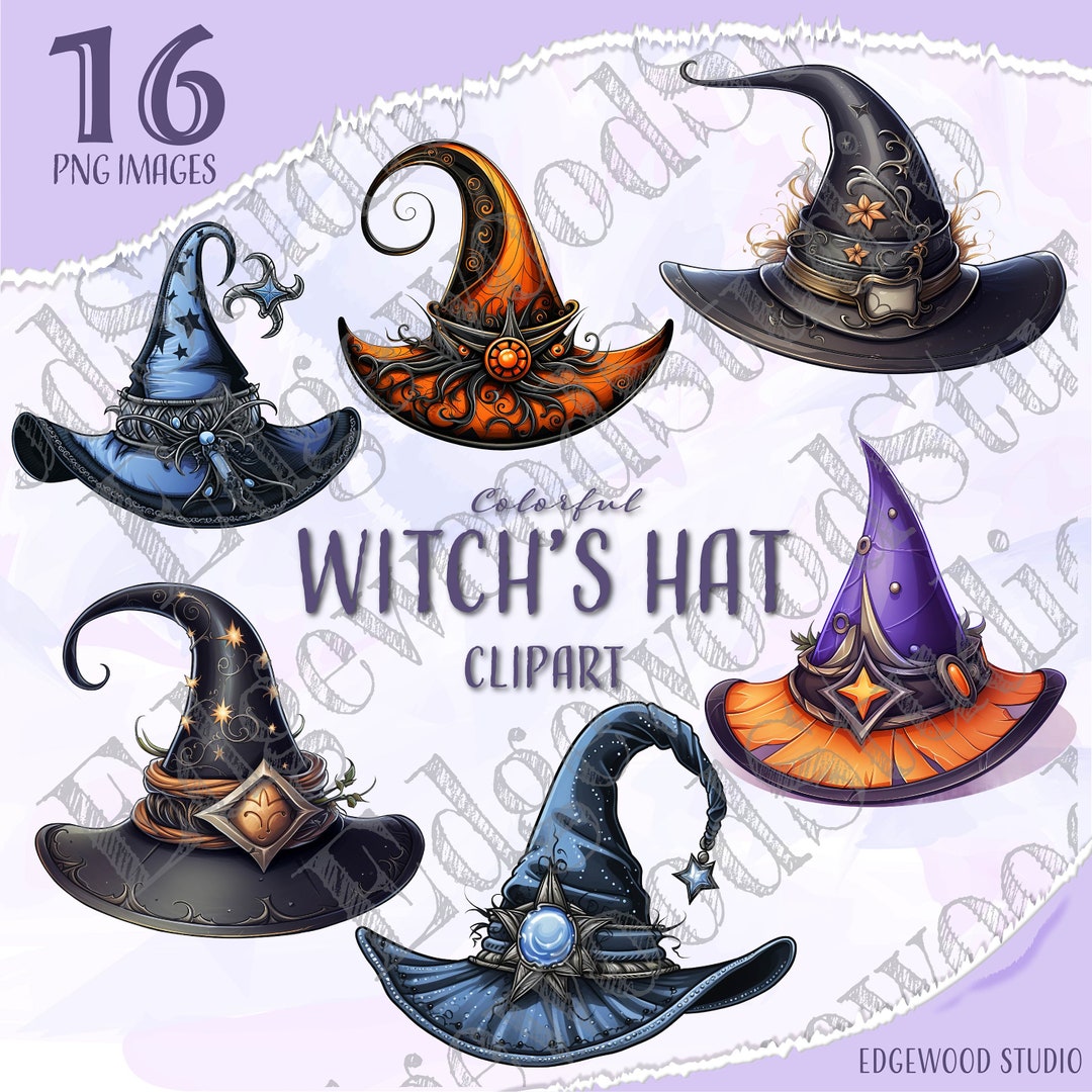 Witch's Hat Clipart, Halloween Clipart, Witchy, Spooky, Mystical ...