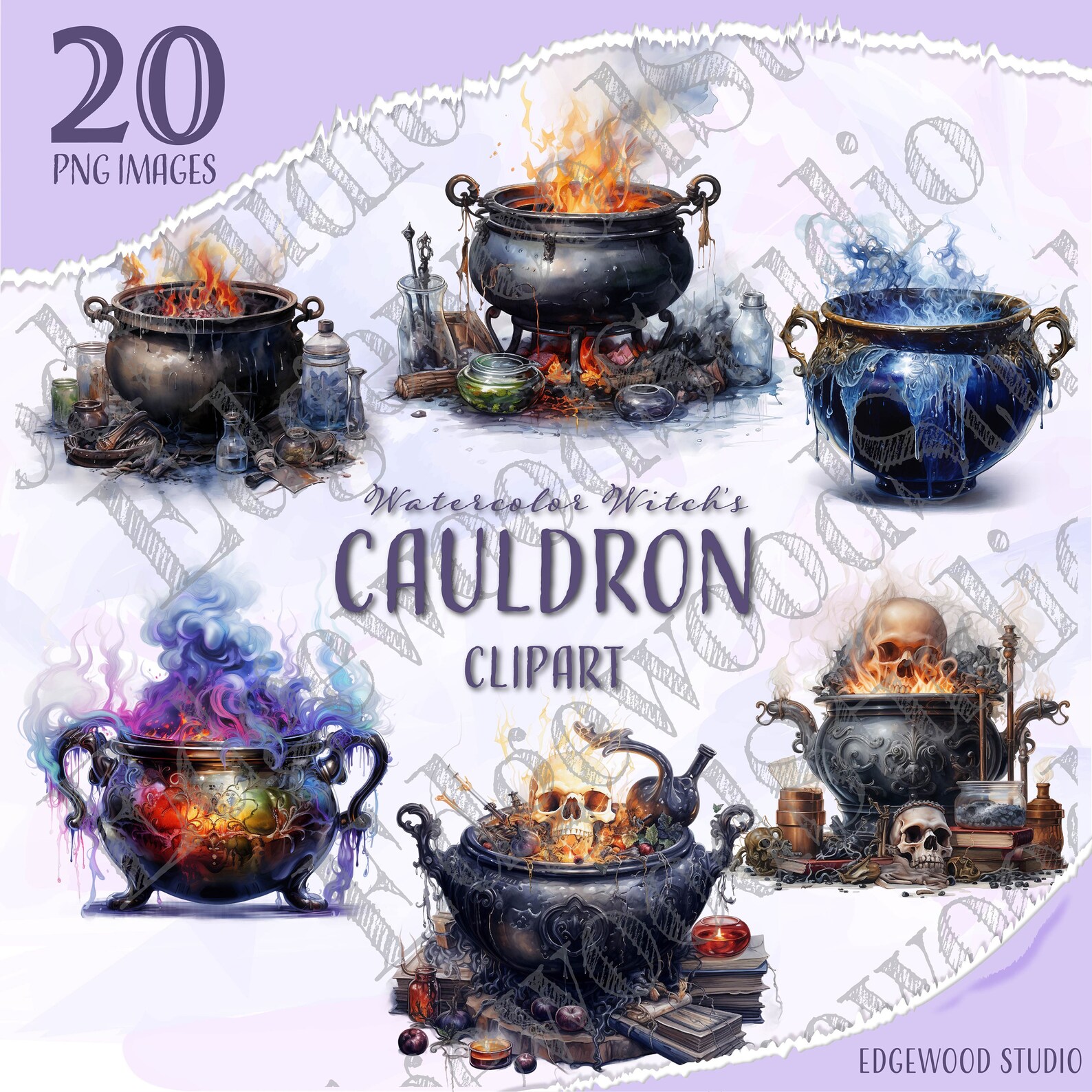 Cauldron Clipart, Witch's Cauldron, Witchy, Spooky, Fantasy, Mystical ...