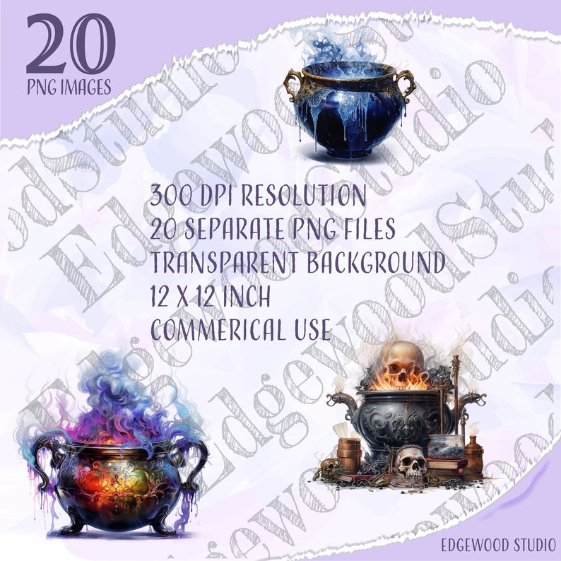 Cauldron Clipart, Witch's Cauldron, Witchy, Spooky, Fantasy, Mystical ...