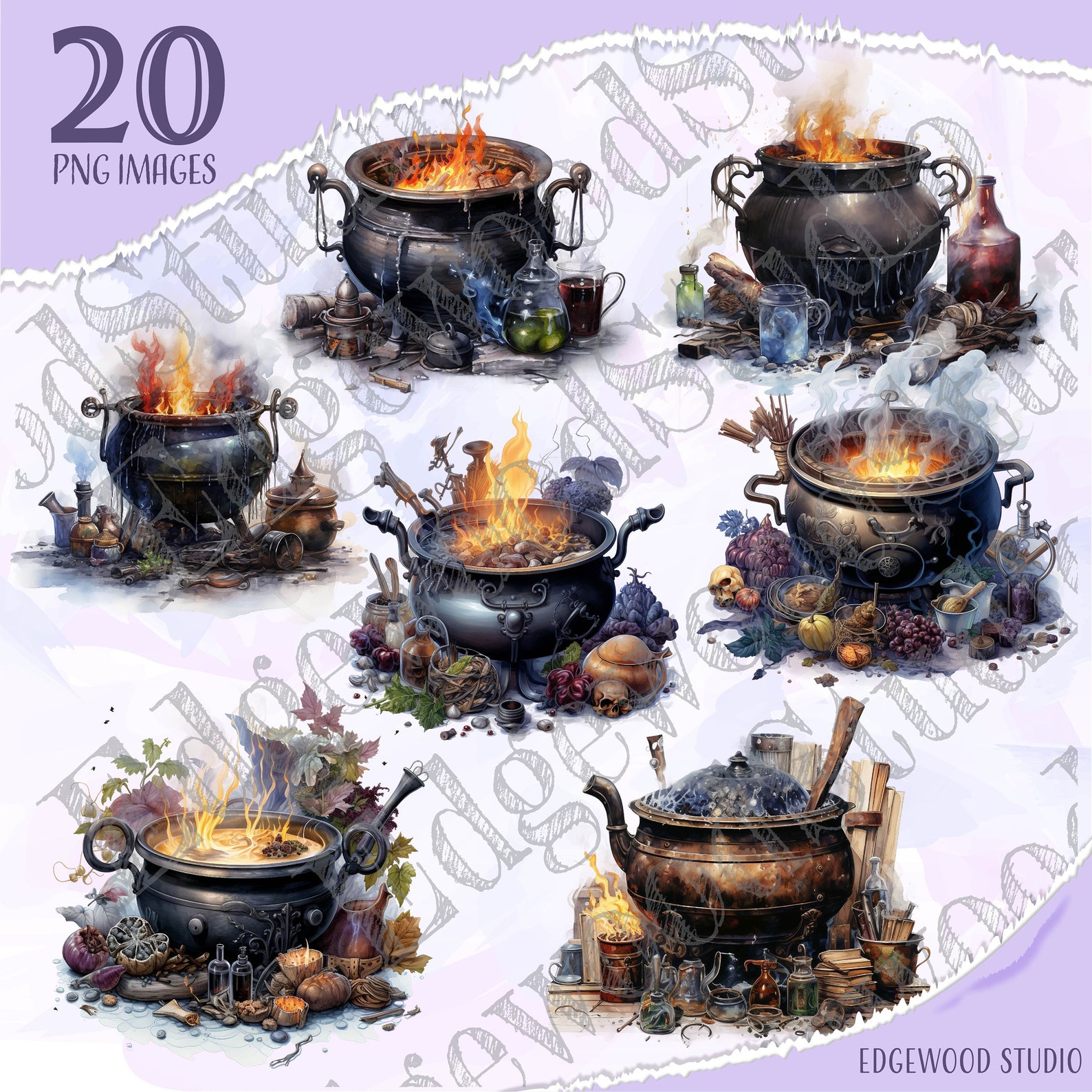 Cauldron Clipart, Witch's Cauldron, Witchy, Spooky, Fantasy, Mystical ...