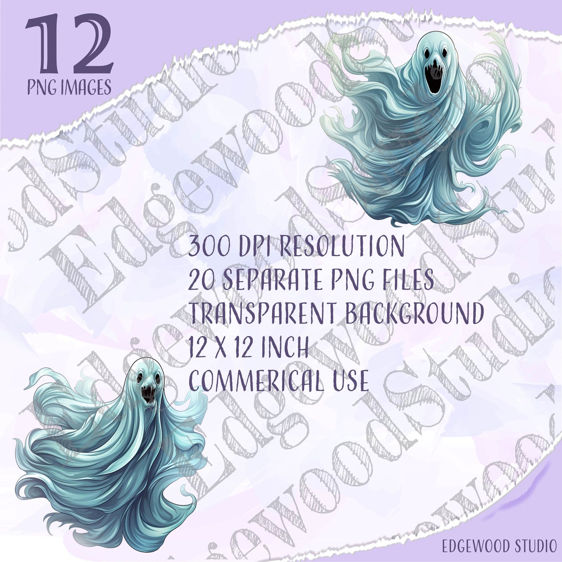 Scary Ghost Clipart Halloween Clipart Spooky Creepy - Etsy