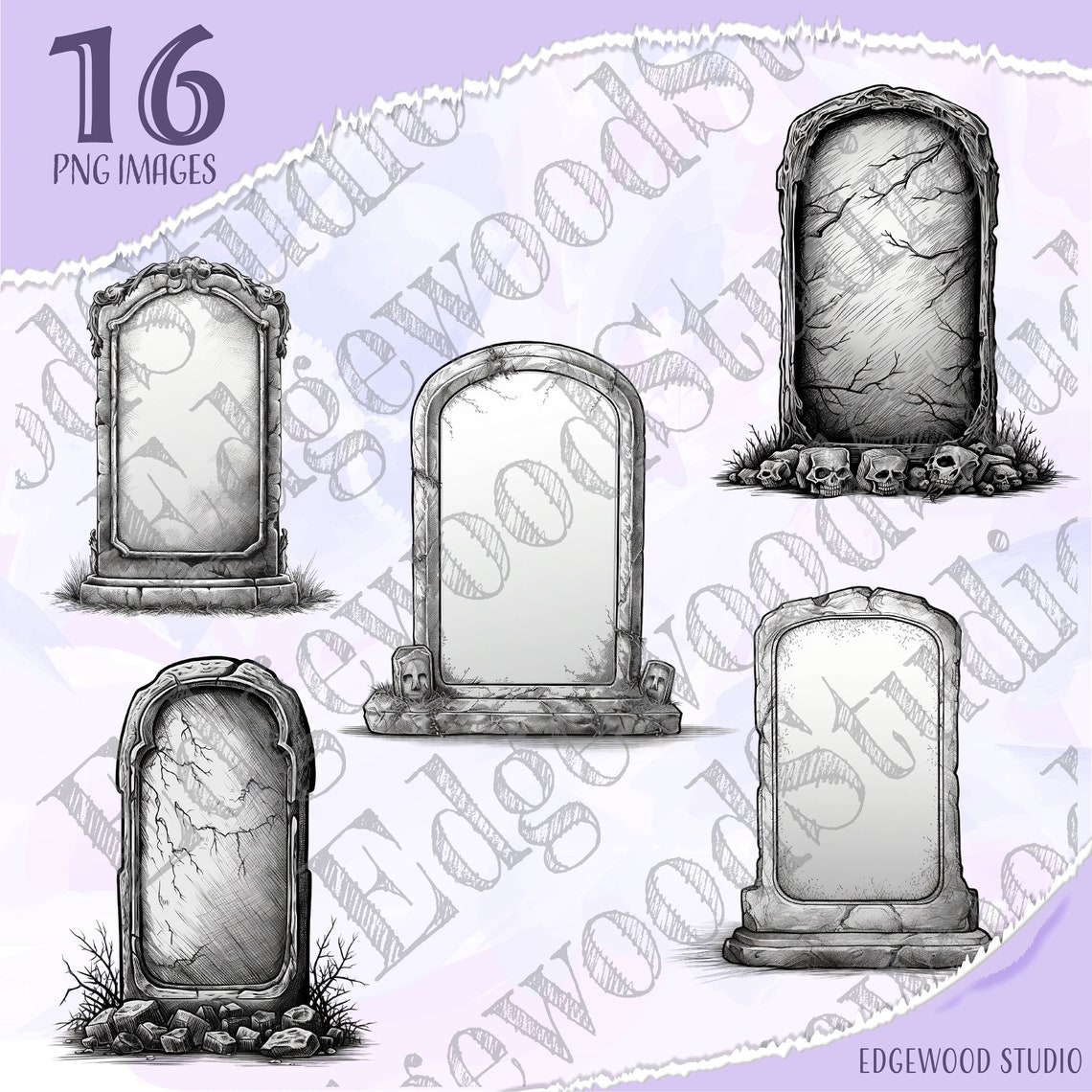 Simple Halloween Tombstone Clipart, Gothic Headstone, Spooky Graveyard ...