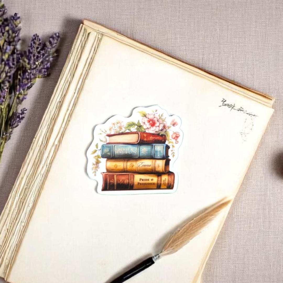 Jane Austen Sticker for Book Club Jane Austen Fan Vinyl Decal Book ...