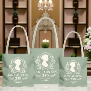 Commemorative 250th Anniversary Jane Austen Canvas Tote Bag Literary ...