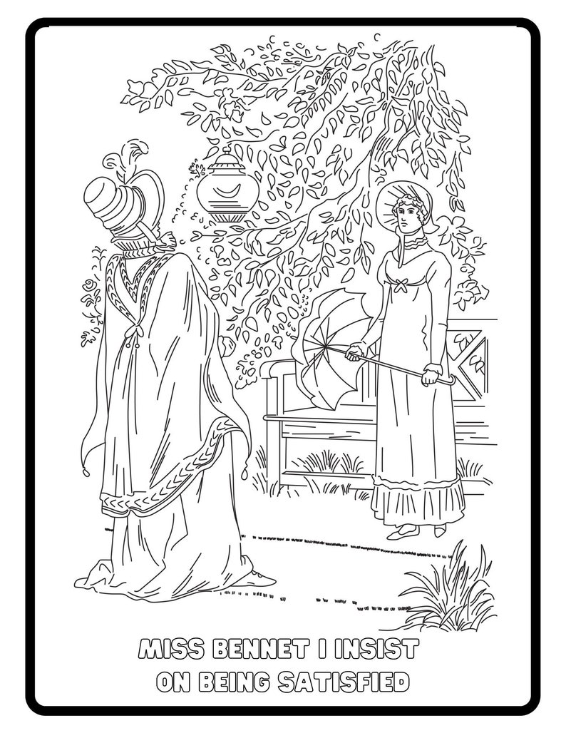 Jane Austen Pride & Prejudice Coloring Book for Adults and - Etsy