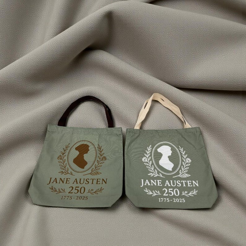 Commemorative 250th Anniversary Jane Austen Canvas Tote Bag Literary ...