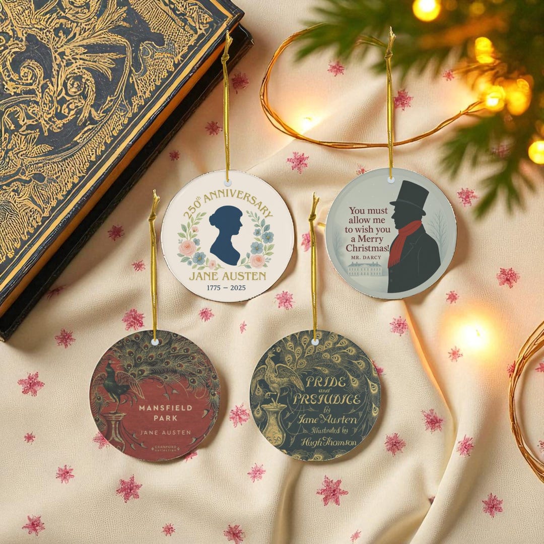 Ceramic Christmas Ornament Jane Austen Gift for Booklovers Tree ...